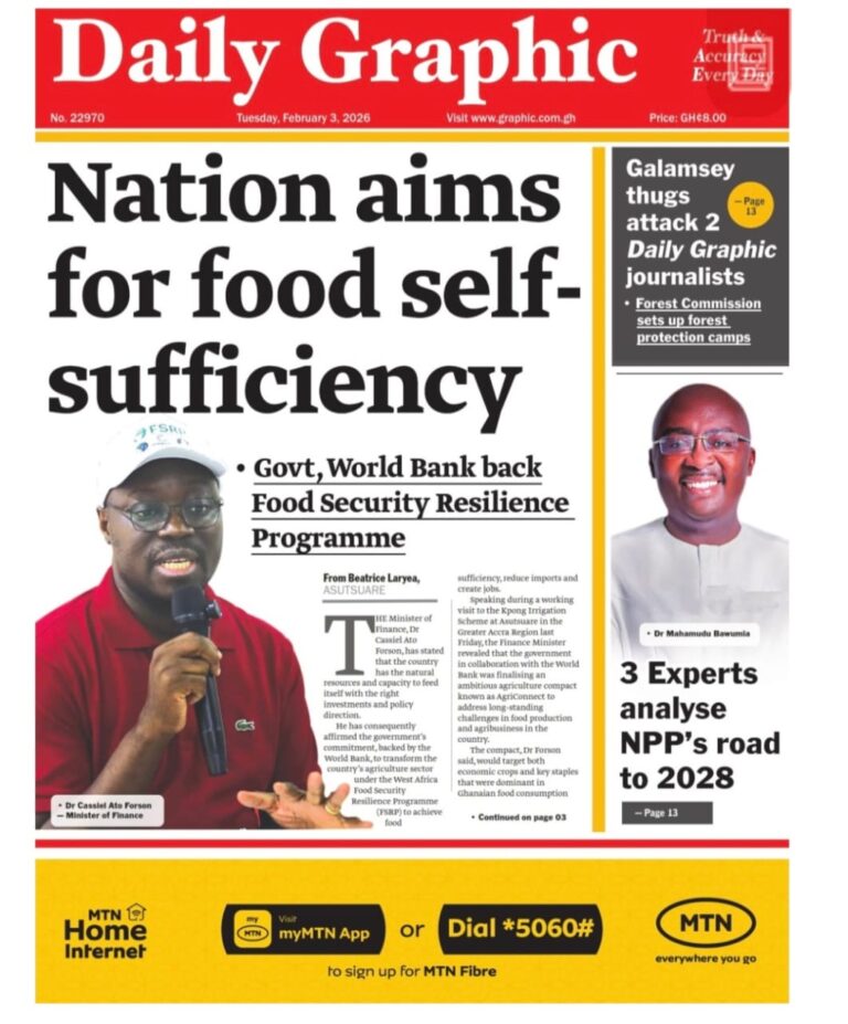 Newspaper Frontpages – Tuesday, 3rd February, 2026 | The Custodian ...